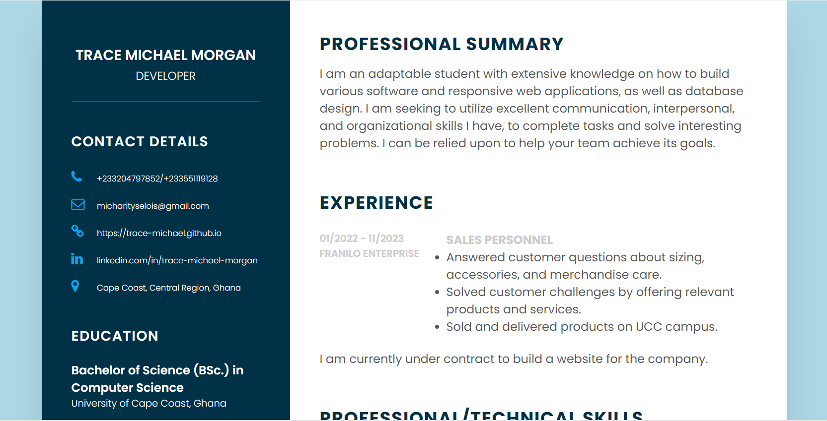 Trace Michael Morgan - Portfolio